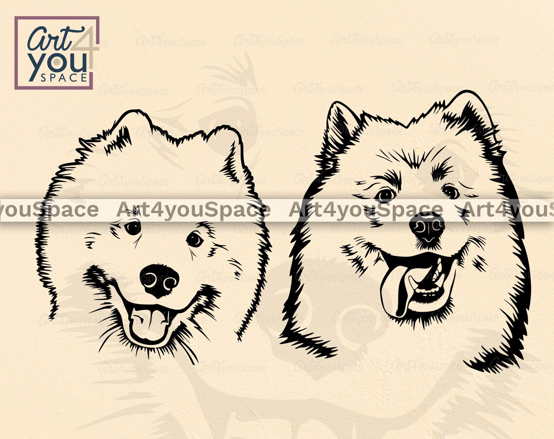 Samoyed Svg Dog Svg Files for Cricut Funny Pet Face Head | Etsy
