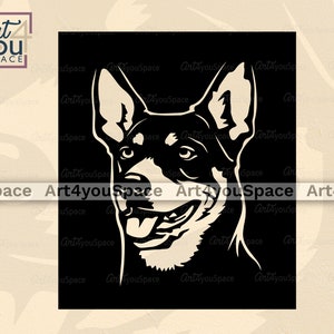 Australian Kelpie Dog Svg Files for Cricut, Face Clipart, Vector ...