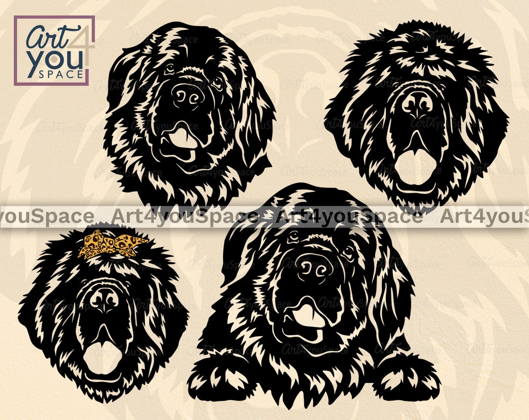 Newfoundland Svg, Dog Svg File for Cricut, Newfie Vector Clipart ...