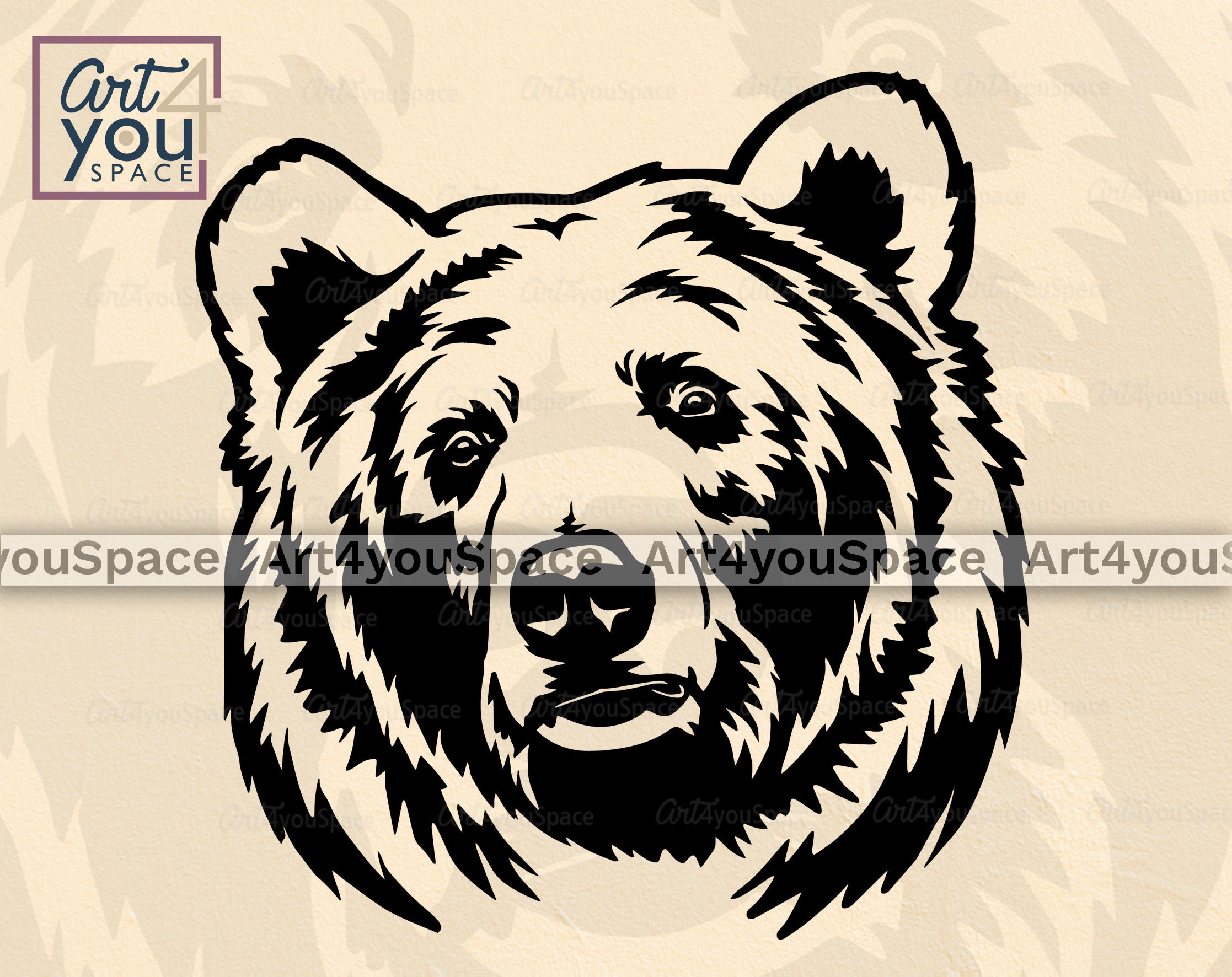 Grizzly Bear SVG Files Cricut Bear Head USA Glasses Clipart - Etsy