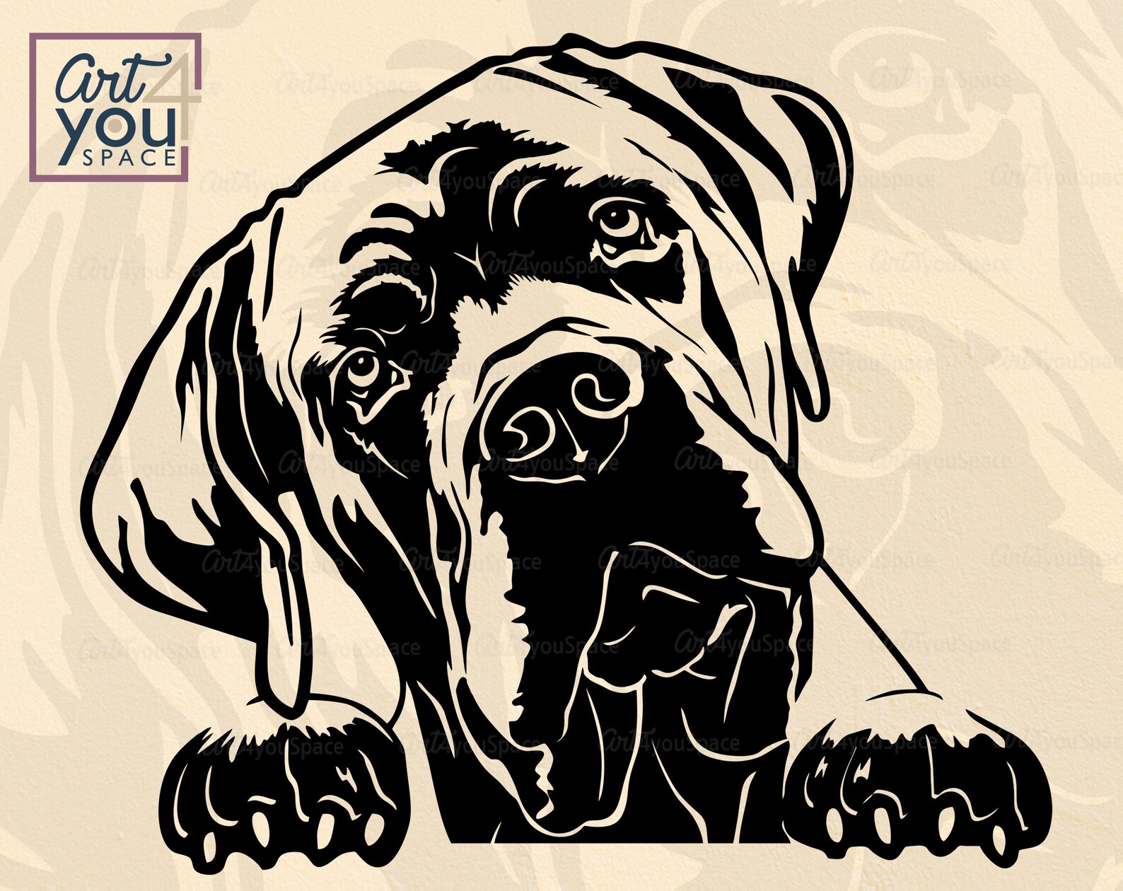 Cane Corso Svg, Dog Svg File for Cricut, Peeking Dog USA Flag Bandana ...