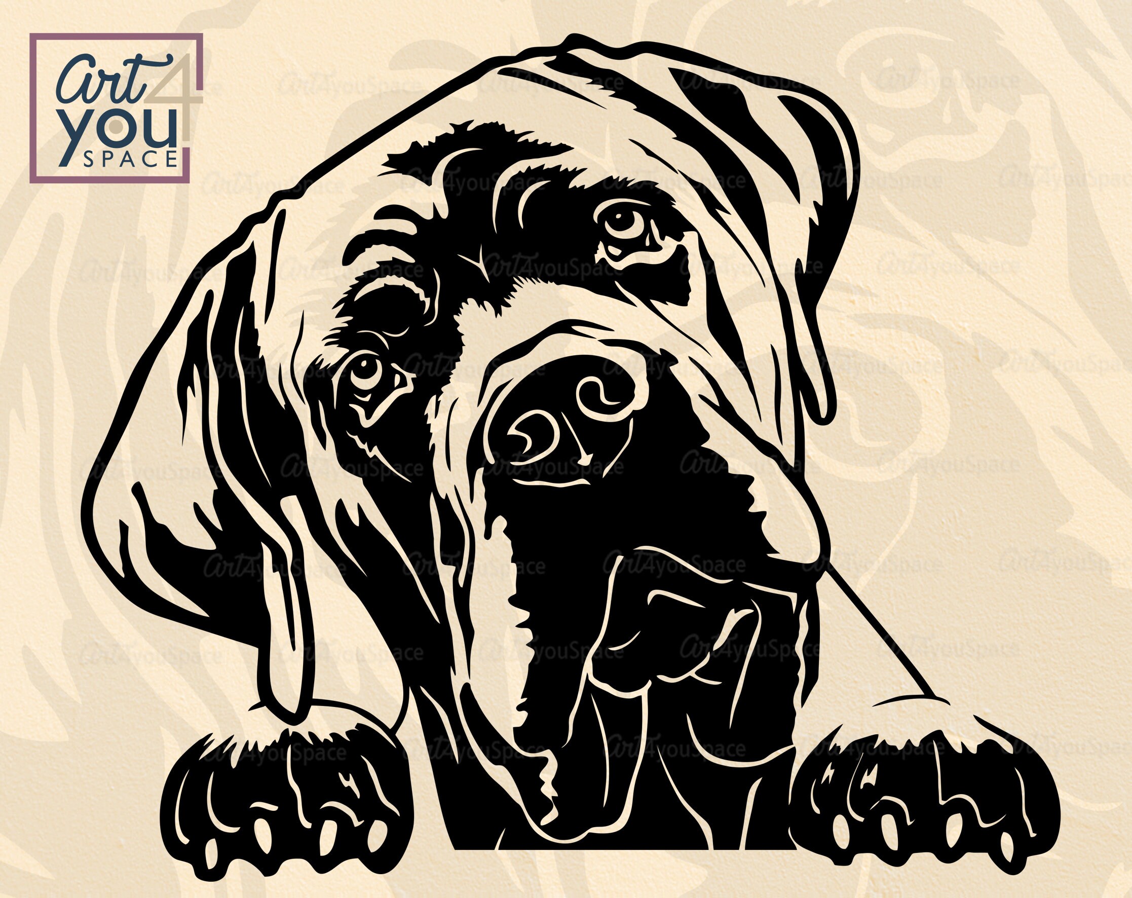 Cane Corso Svg, Dog Svg File for Cricut, Peeking Dog USA Flag Bandana ...