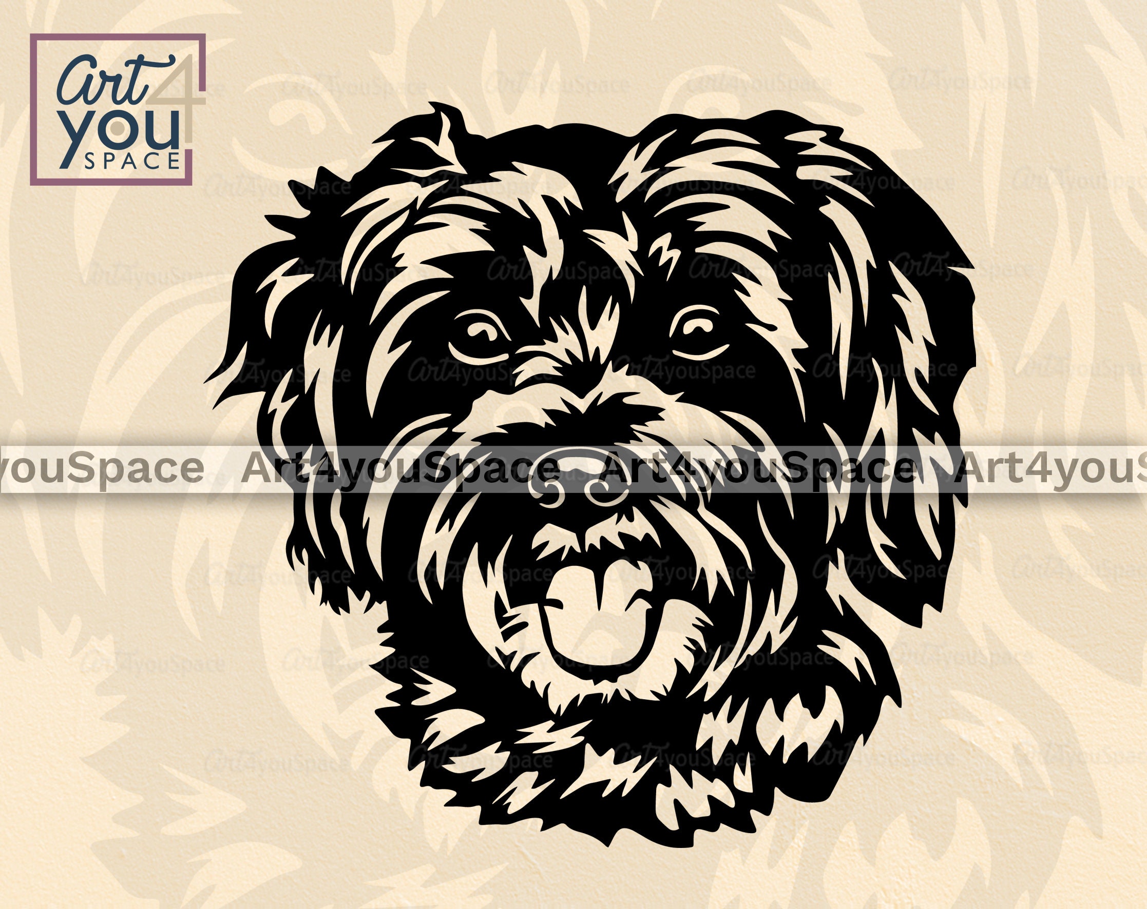Schnoodle Dog Svg Files for Cricut Project, Vector Image, Peeking Pet ...
