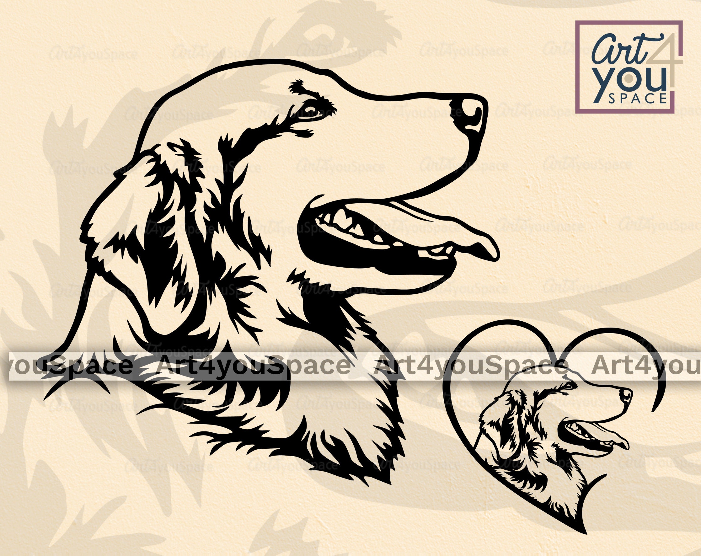 pet svg png vector files for cricut vector designs Golden retriever dog ...