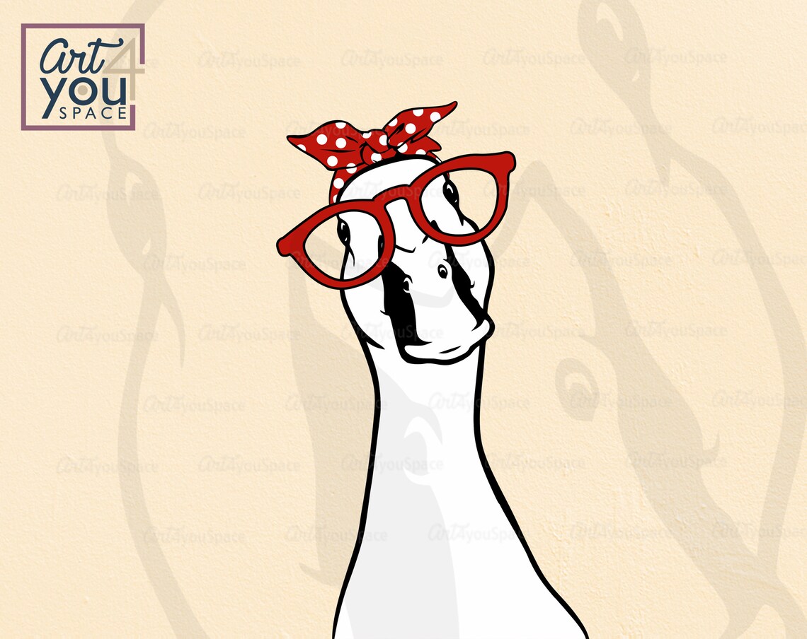 Duck Svg Files for Cricut Funny Duck Head Bandana Clipart | Etsy