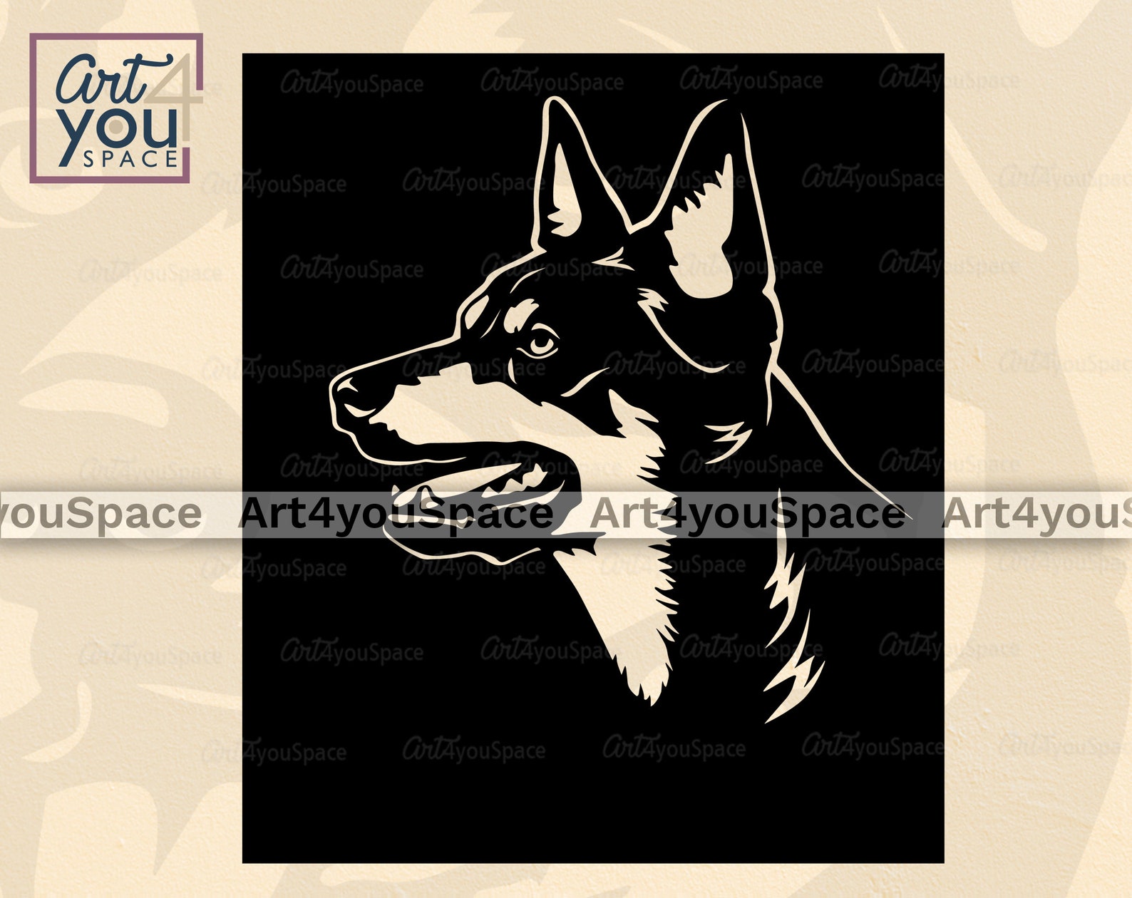 Australian Kelpie dog svg files for Cricut face clipart | Etsy