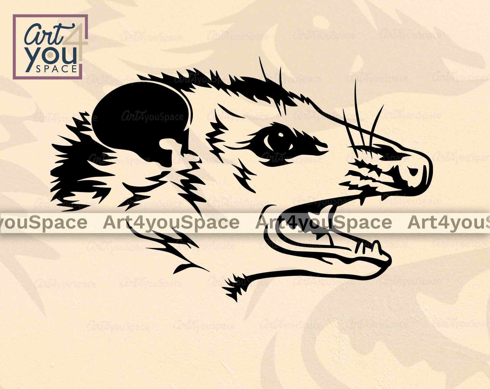 Opossum Svg Possum Screaming Clipart Woodland Animal Wild - Etsy