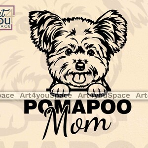 Pomapoo, SVG Files for Cricut Download, Pomeranian Poodle Mix Vector ...
