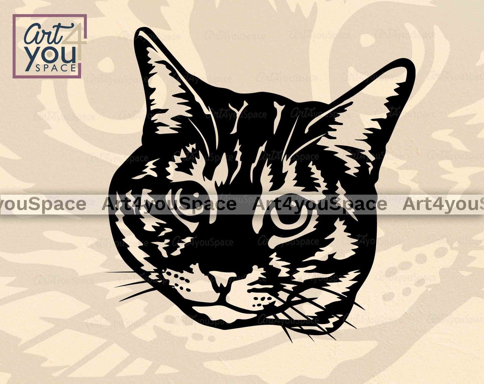Tabby Cat SVG Files for Cricut, Cute Pet Face Clipart, T Shirt Design ...