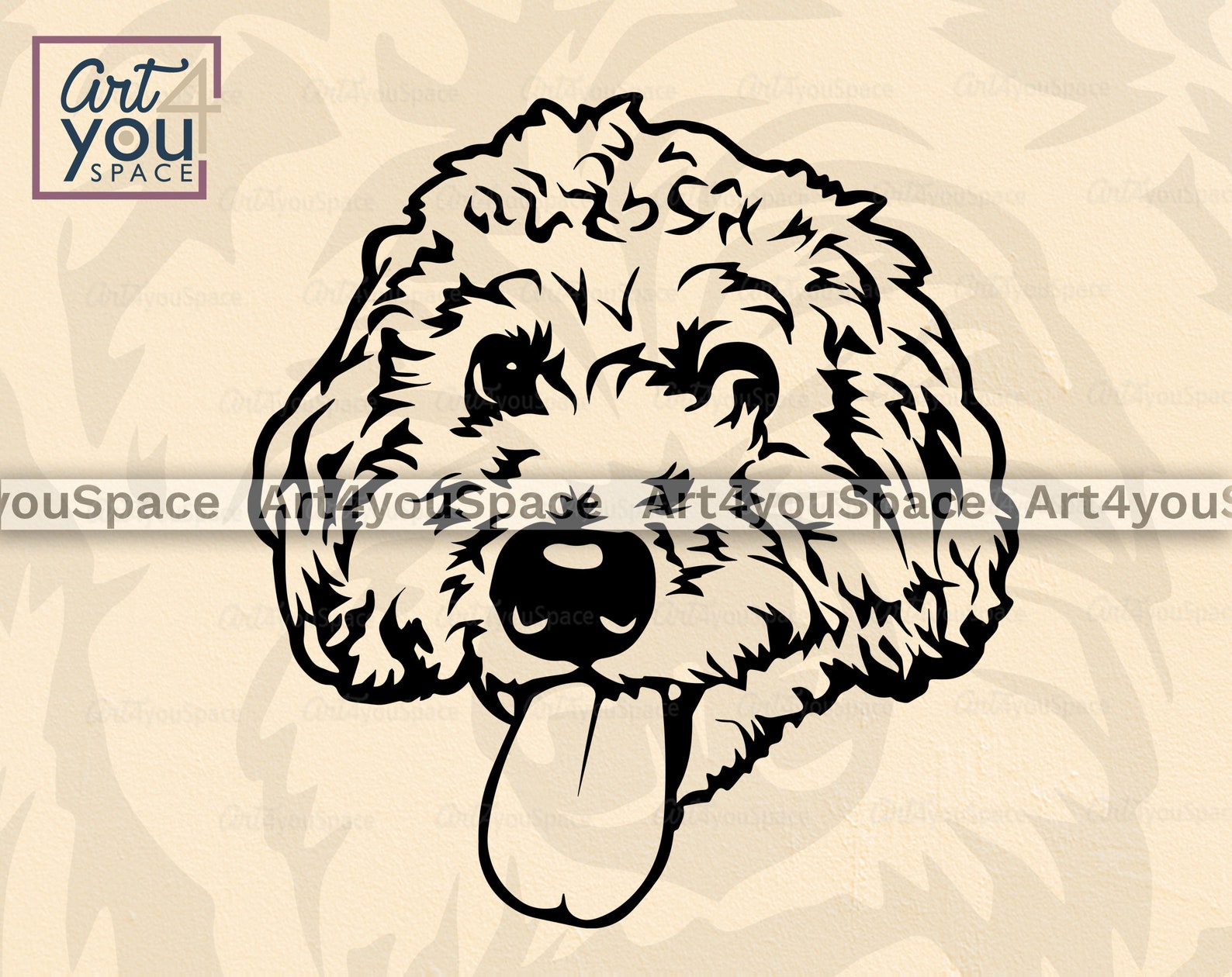 Golden Doodle svg dog svg Cricut Face clipart Head body | Etsy