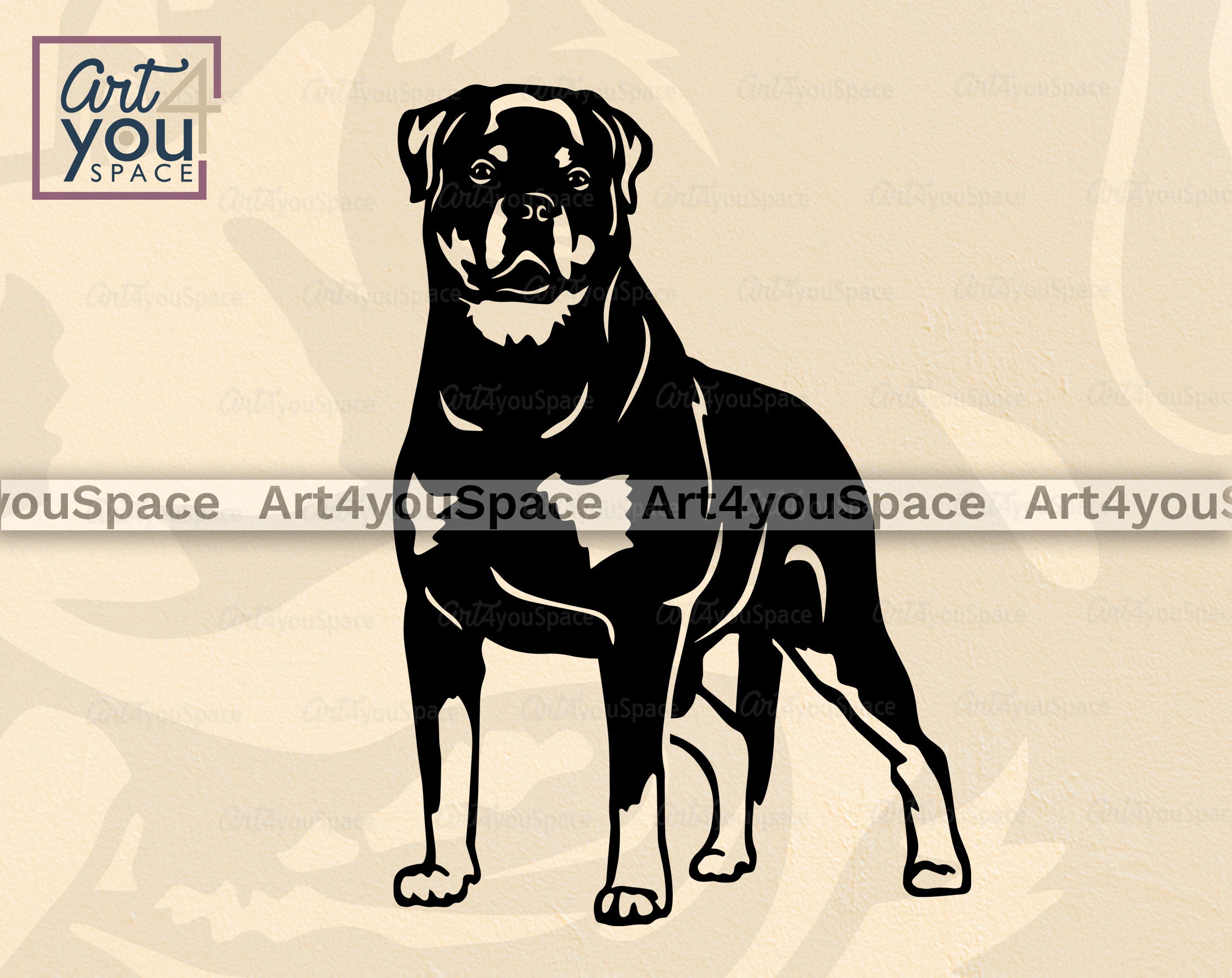 Rottweiler Svg, Dog Svg File Cricut, Rott Face Clipart, Rottie Body ...