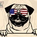 Pug SVG Pug With Bandana Glasses USA Svg Cricut Clipart - Etsy
