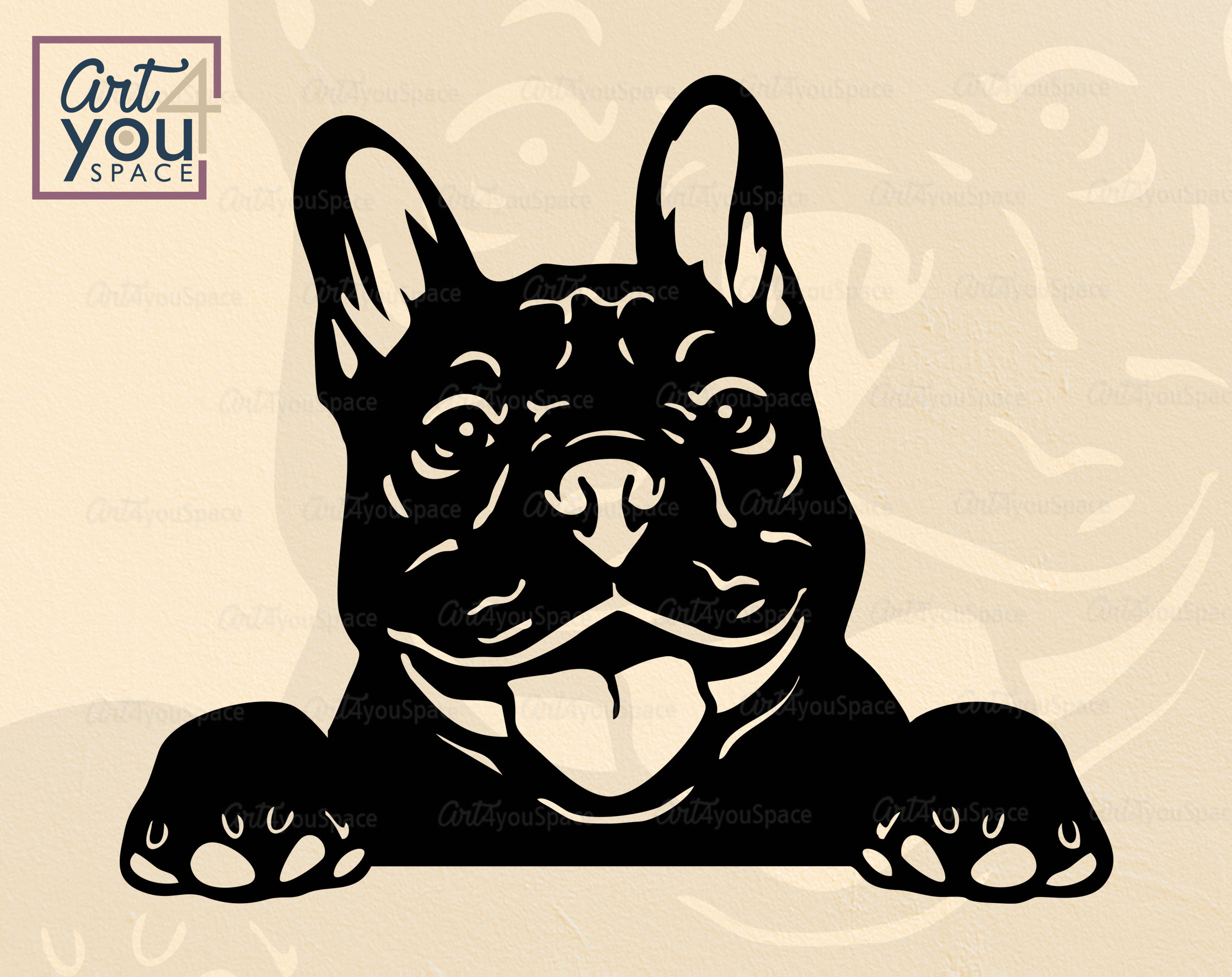 Paper, Party & Kids French Bulldog Dog Breed Peeking Peek-A-Boo ...