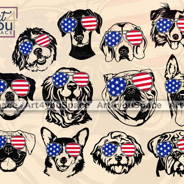 Dog With Glasses - Etsy