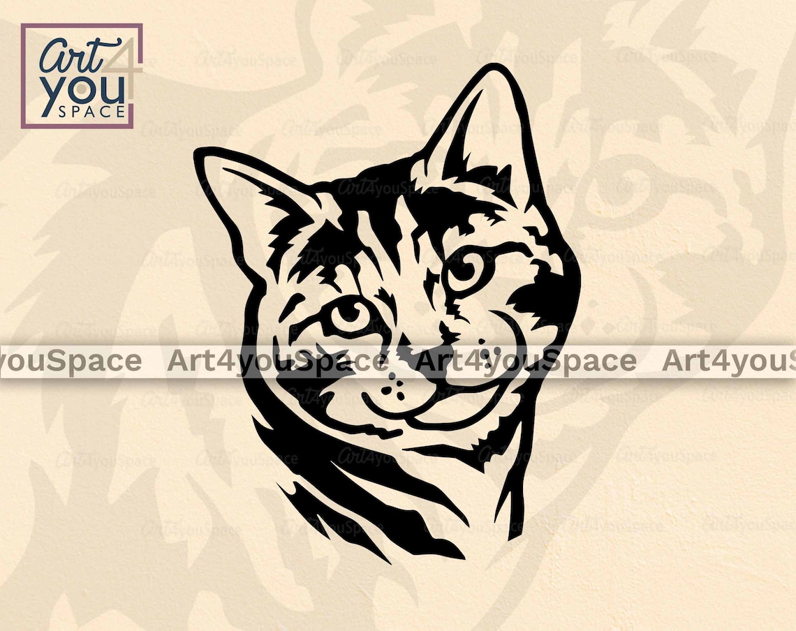 Tabby Cat Svg File for Cricut Clipart Cute Pet Face Png - Etsy