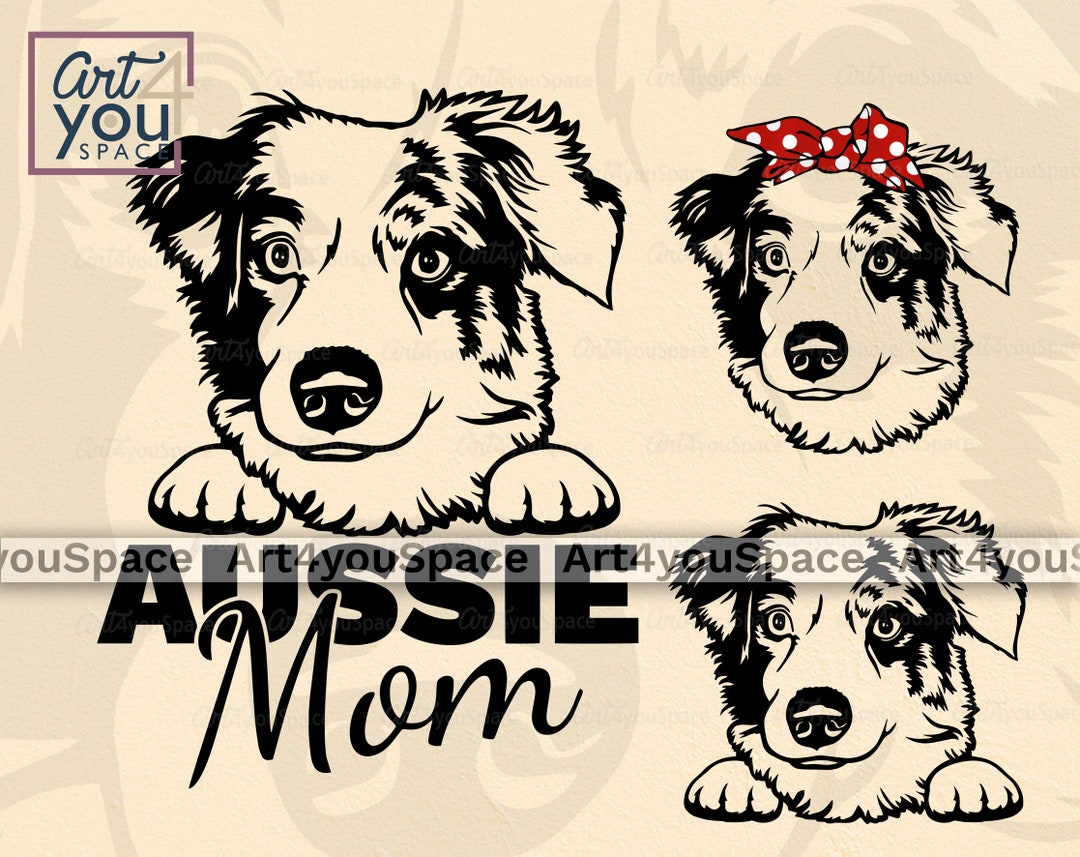 Miniature Australian Shepherd SVG PNG DXF, Dog Cricut Project, Mini ...