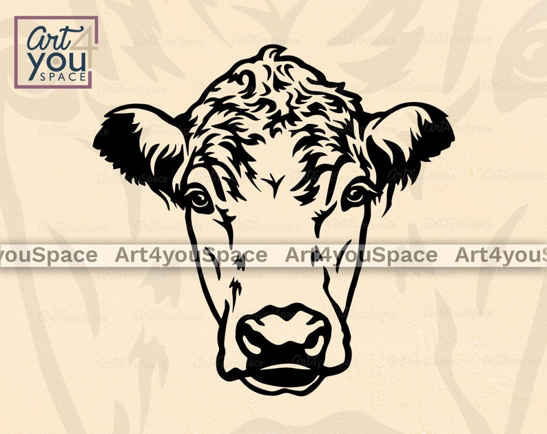 Hereford Cow SVG Files for Cricut, Heifer Clipart Download, Farm Animal ...