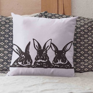 Rabbit Svg Files for Cricut, Cute Bunny Clipart, Peeking Animal Vector ...