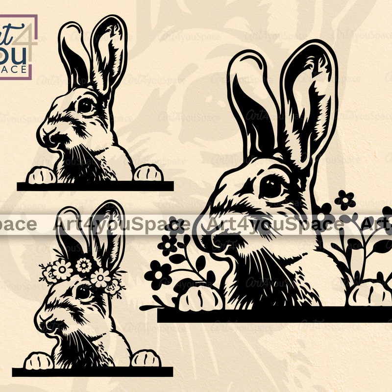 Rabbit Svg - Etsy