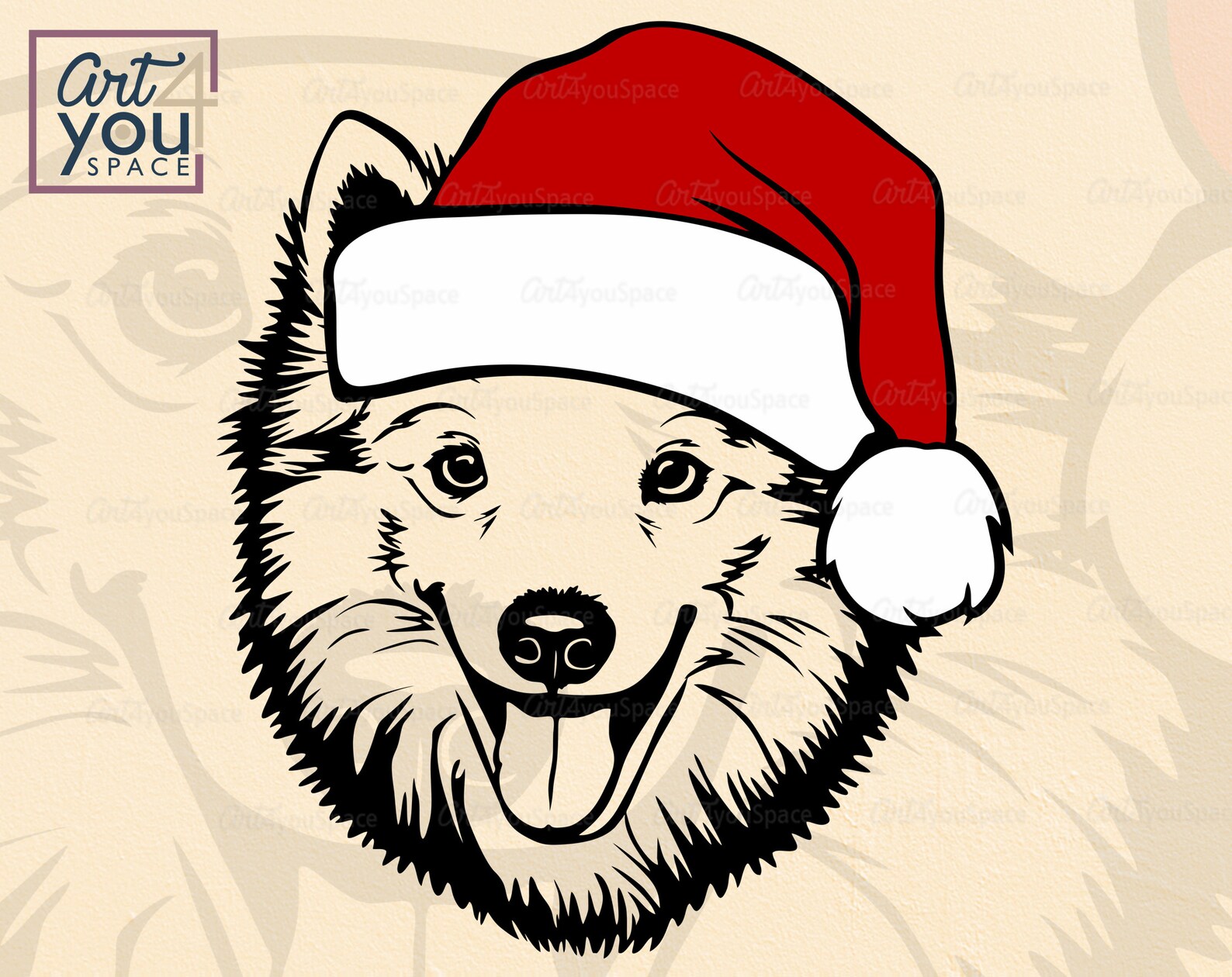 American Eskimo Svg Dog Face Vector Cricut Project - Etsy