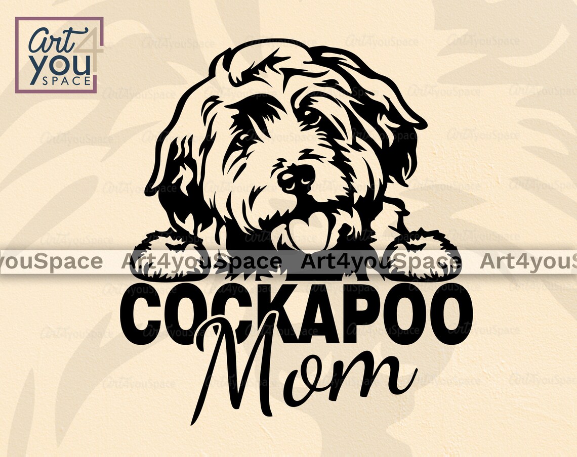 Cockapoo Dog SVG Cricut Cute Puppy Clipart Download PNG - Etsy UK