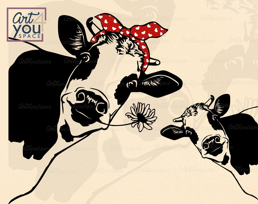 Heifer Svg, Dairy Cow Png Bandana, Svg Files for Cricut, Peek a Boo ...