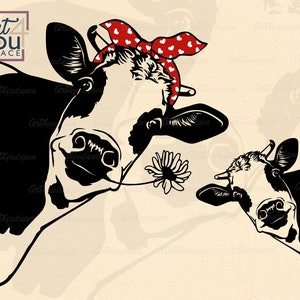 Heifer Svg, Dairy Cow Png Bandana, Svg Files for Cricut, Peek a Boo ...