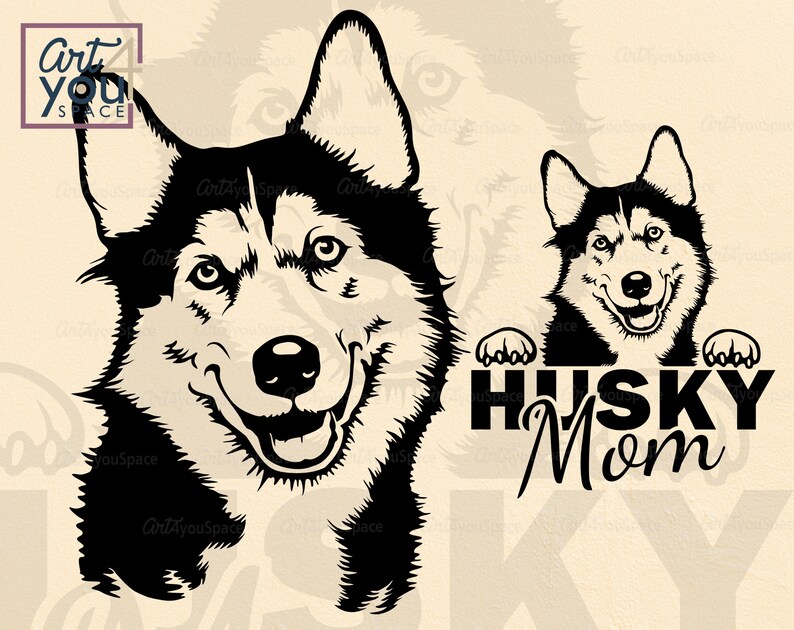 Husky SVG dog clipart Siberian Husky mom dad cricut Dog | Etsy