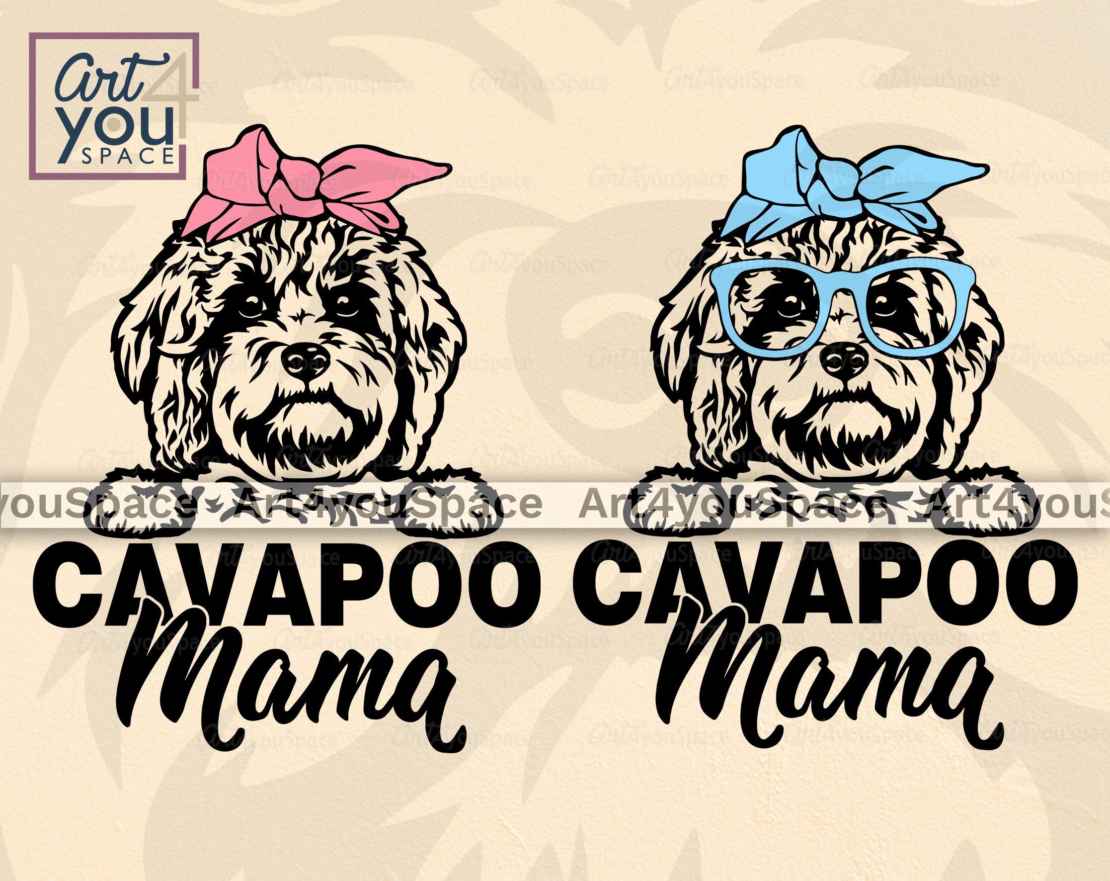 Cavapoo Svg, Dog SVG File Cricut, Cute Puppy Clipart, Download PNG, Breed Vector DXF, Printable ...