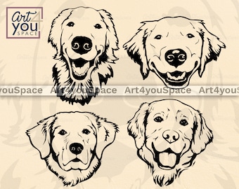 Golden Retriever SVG Goldie Dog Svg Files Cricut Cute Dog | Etsy