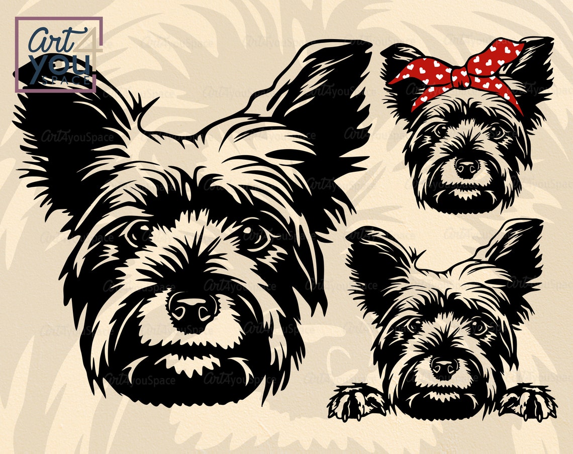 Yorkshire Terrier SVG Yorkie clipart dog svg cricut silky | Etsy