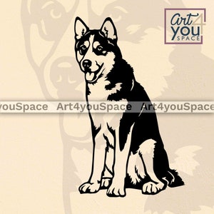 Husky SVG, Siberian Husky, Dxf Files for Plasma, CNC Laser Cutting, Dog ...