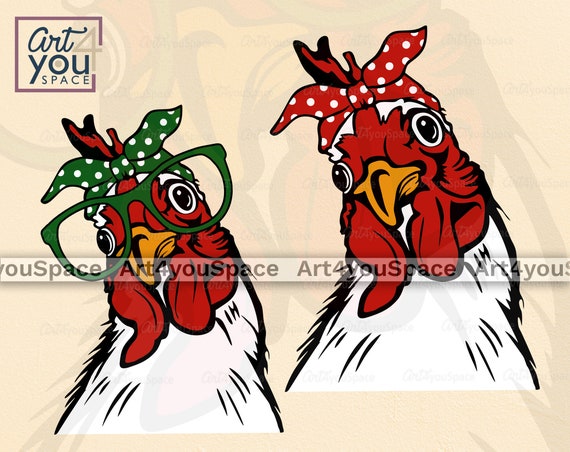 Chicken svg files for Cricut cute rooster Clipart farm | Etsy