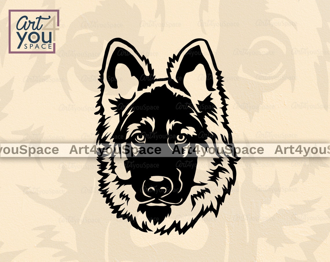 German Shepherd Svg Dog Svg Files for Cricut GSD Clipart Face | Etsy