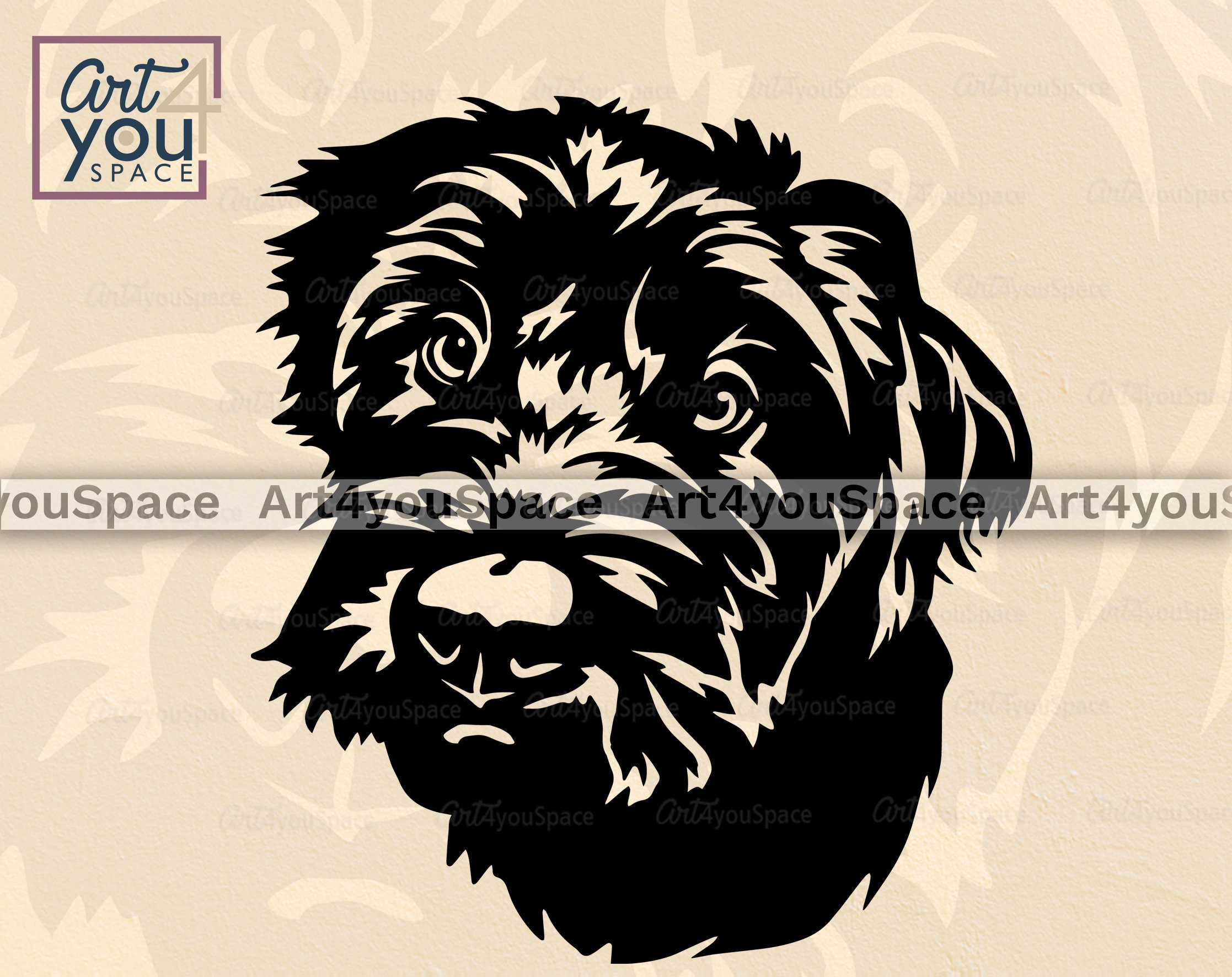 Schnoodle Dog Svg Files for Cricut Project, Vector Image, Peeking Pet ...