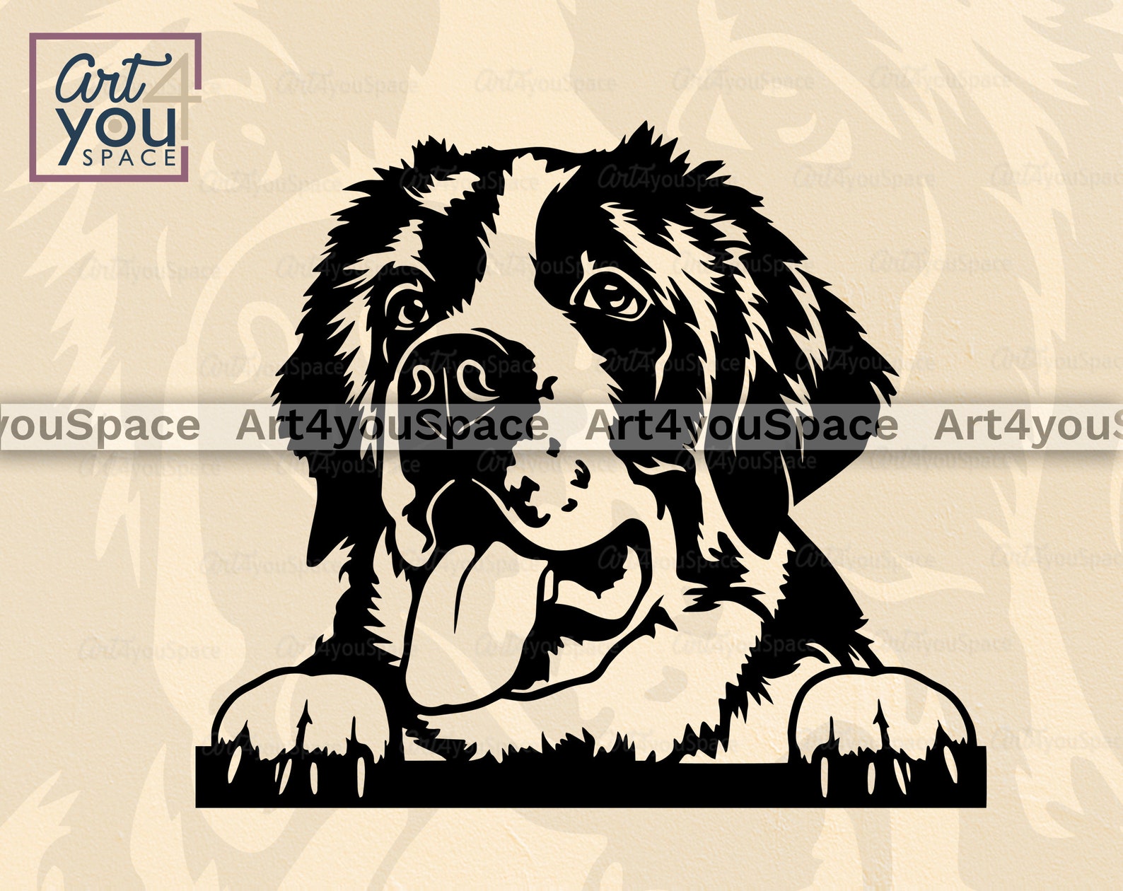 Saint Bernard Dog Svg Files for Cricut Funny Pet Face Vector - Etsy