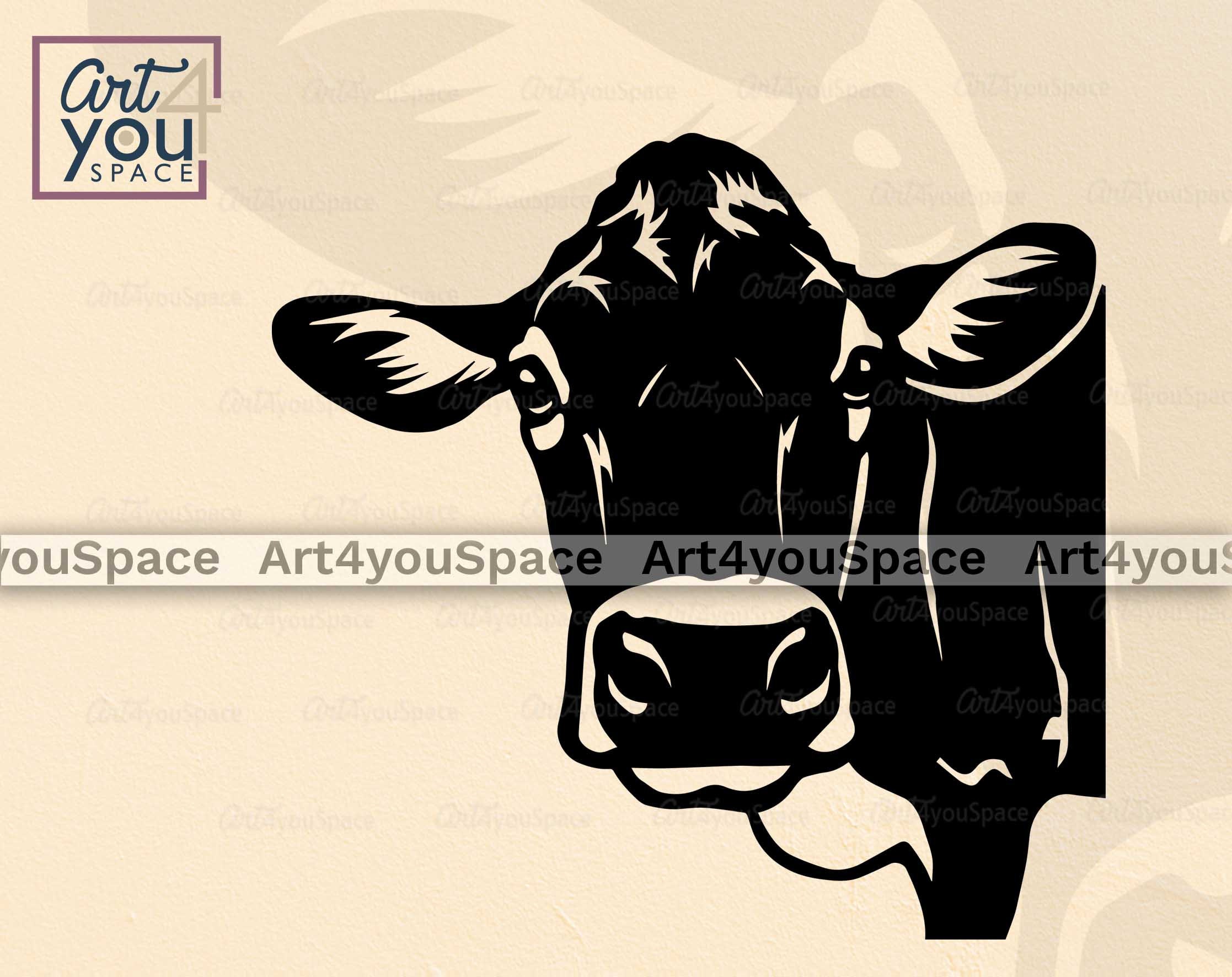 Cow Head Svg Cricut, Heifer Clipart, Peeking Farm Animal Png, Jersey ...
