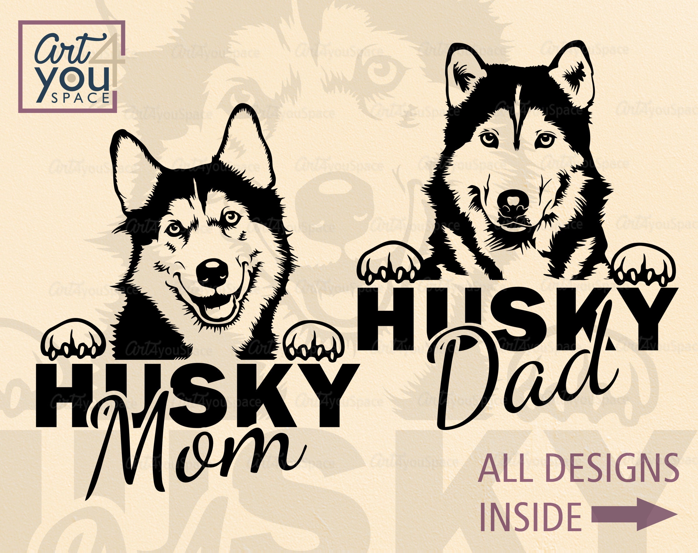 Husky SVG dog clipart Siberian Husky mom dad cricut Dog | Etsy
