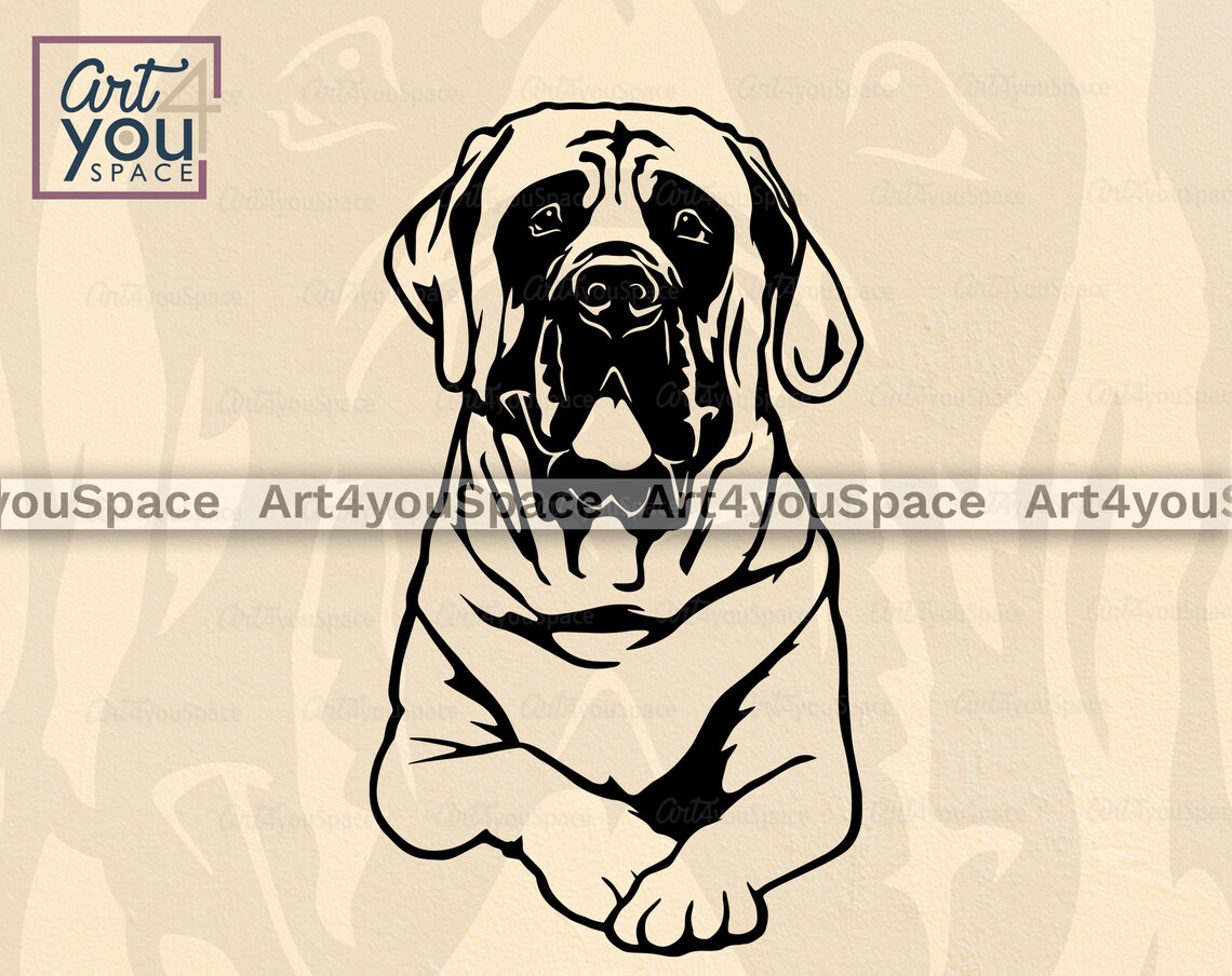 English Mastiff Dog Svg File for Cricut Vector Image Clipart - Etsy