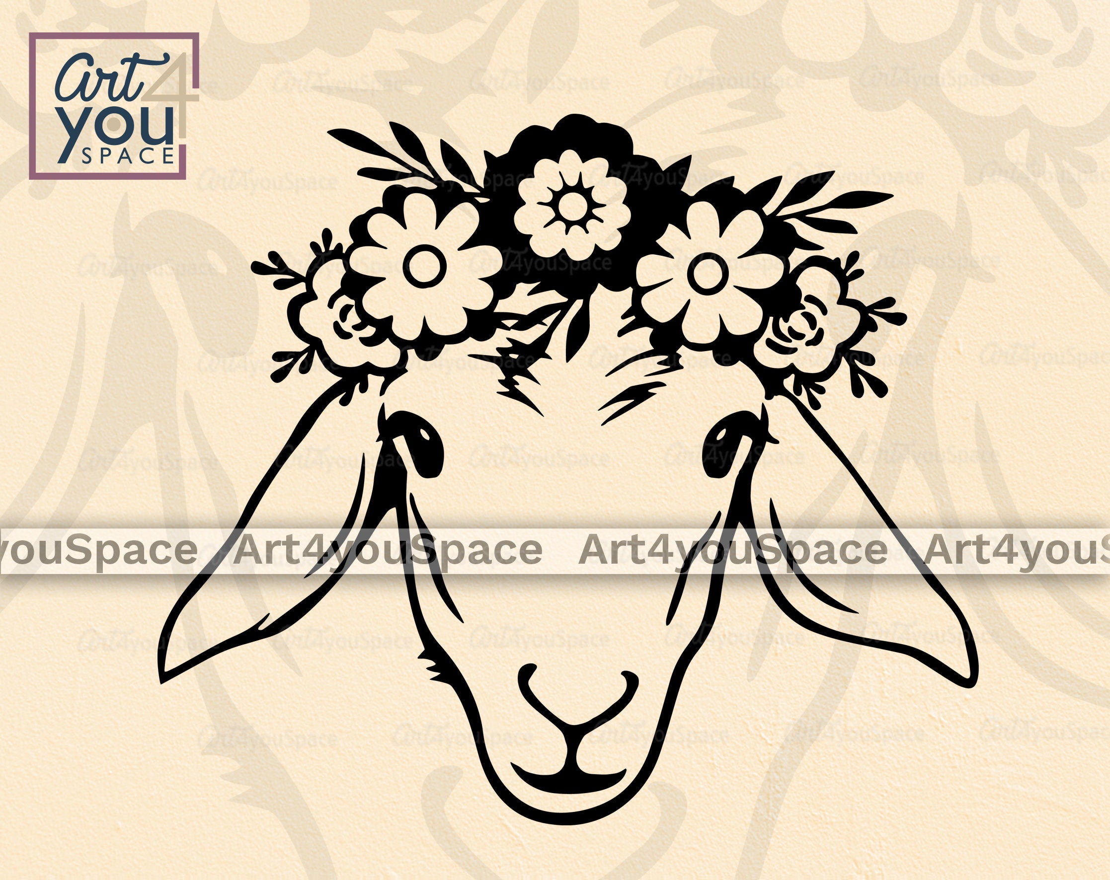Burro svg Vector de caballo oveja clipart de corona floral - Etsy España