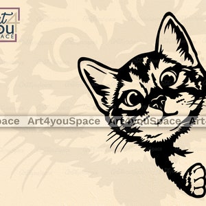 Cute Cat SVG Files for Cricut, Curious Pet Vector, Shirt Design ...