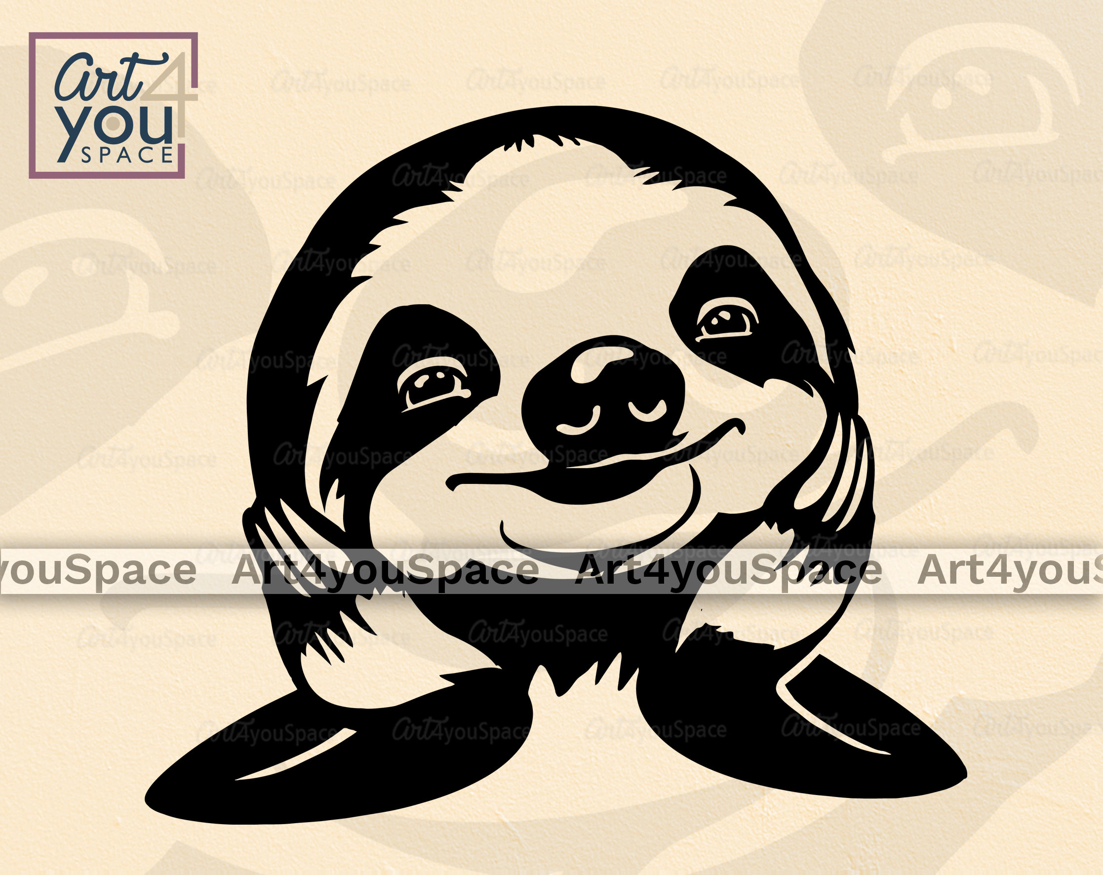 Cute Sloth SVG Floral Animal Head Clipart Vector Graphics - Etsy