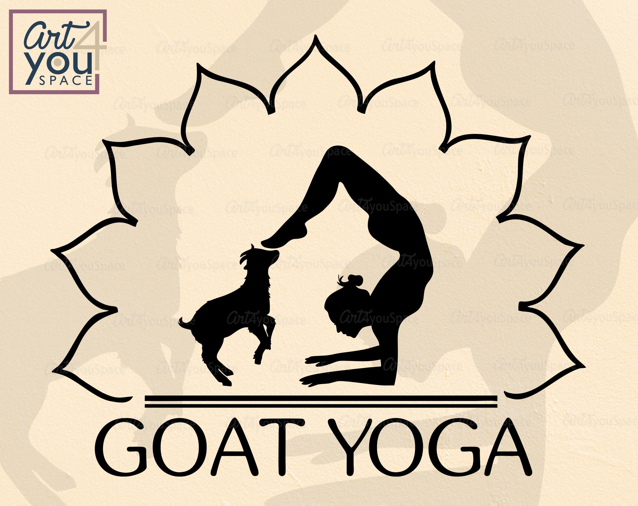 Goat yoga Svg cricut emblem logo Clipart farm Animal | Etsy