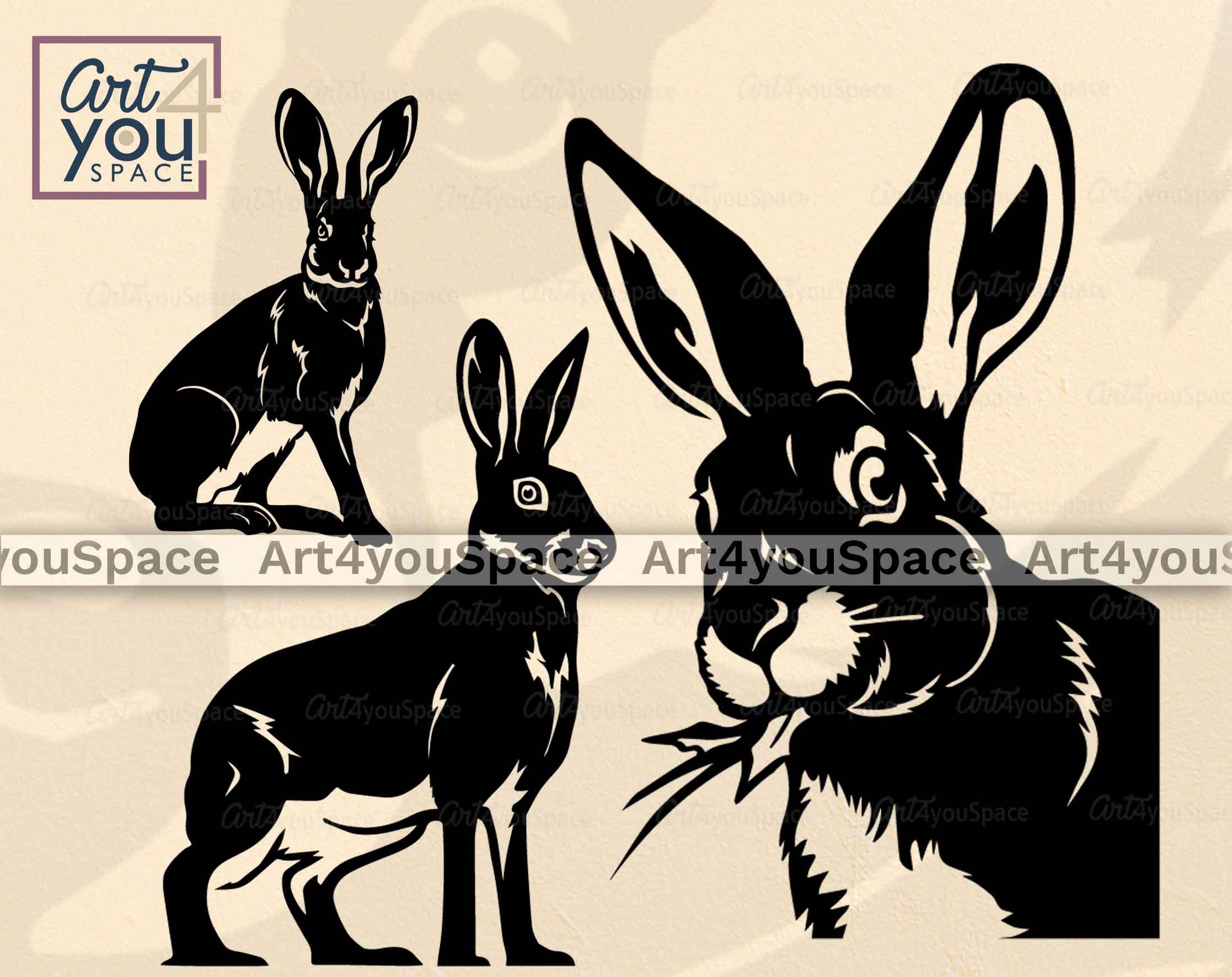 Hare Rabbit SVG Files Cricut Woodland Clipart Peeking - Etsy