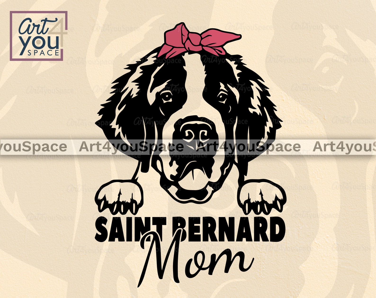 Saint Bernard Dog Svg File for Cricut Mom Dad Pet Face - Etsy