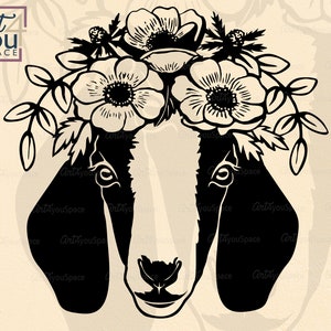 Boer Goat Svg Files for Cricut Goat With Flower Bandana SVG, Dxf, Farm ...