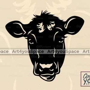 Cow Head Svg Cricut, Heifer Clipart, Farm Animal Png, Angus Cow Face ...