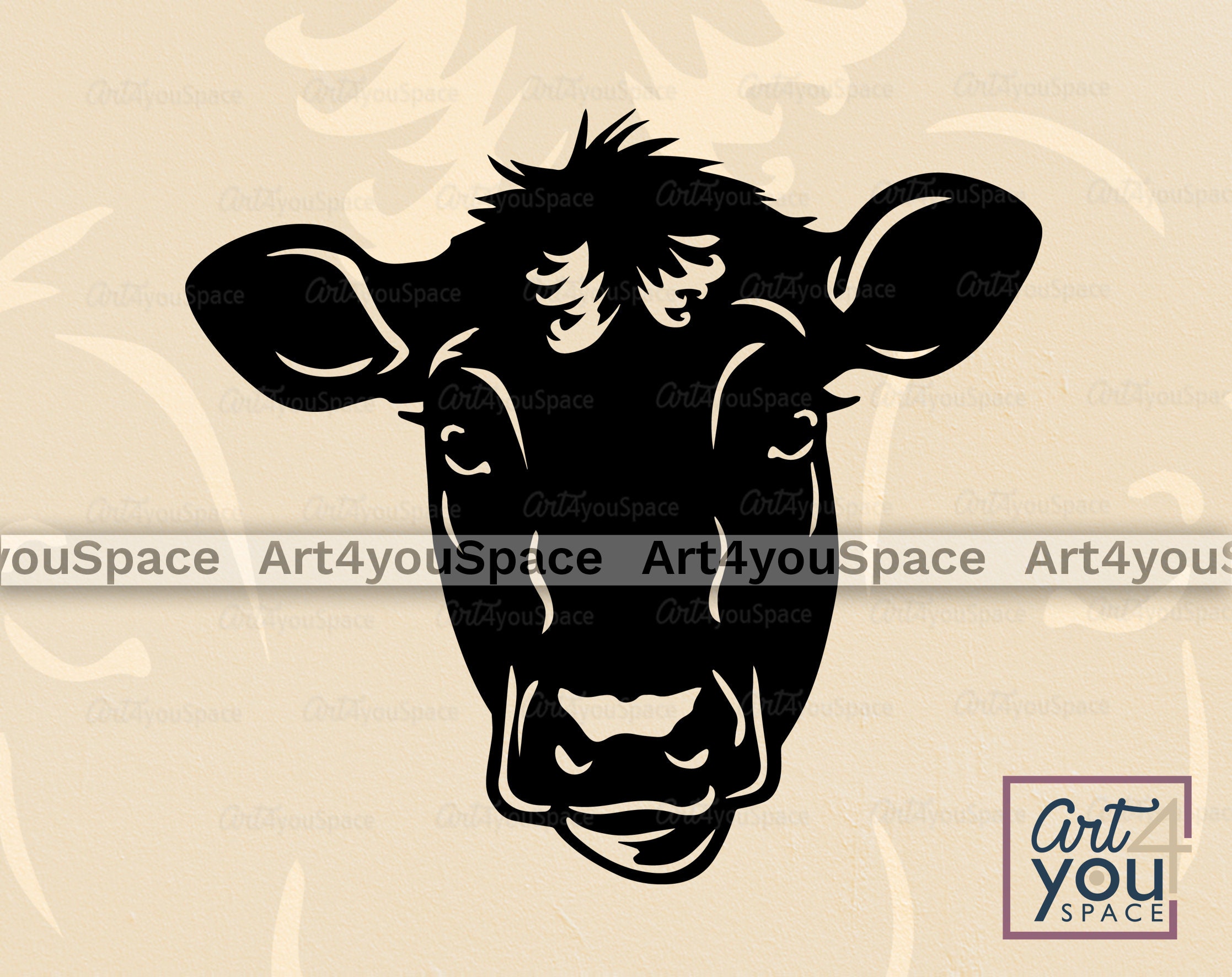 Cow Head Svg Cricut Heifer Clipart Farm Animal Png Angus - Etsy