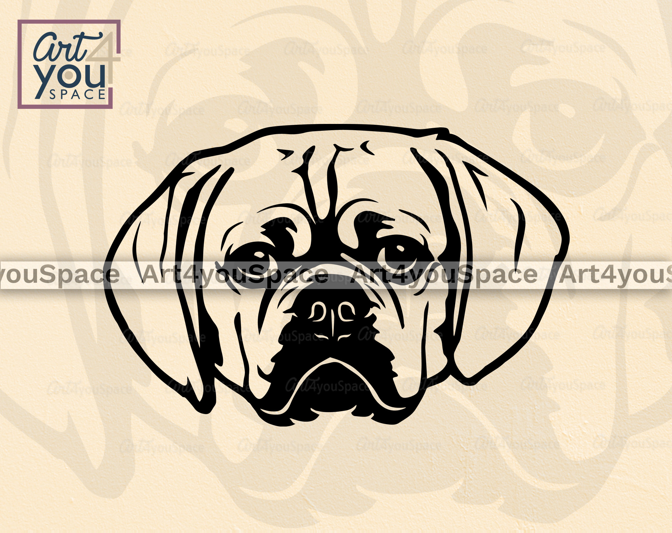 Puggle Svg, Dog Svg File for Cricut, Beagle Pug Mix Breed Clipart, Pet ...