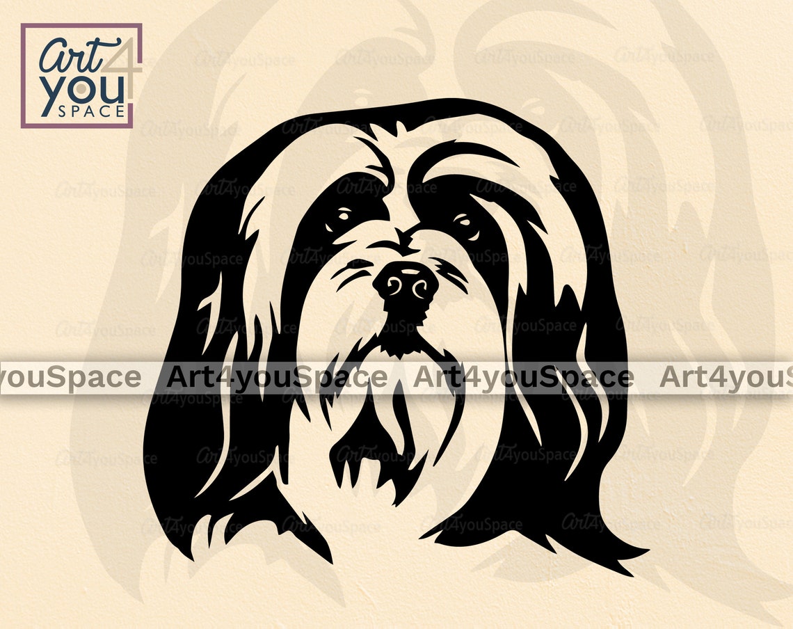 Lhasa Apso Dog Svg Files for Cricut, Clipart, Vector Image, PNG ...